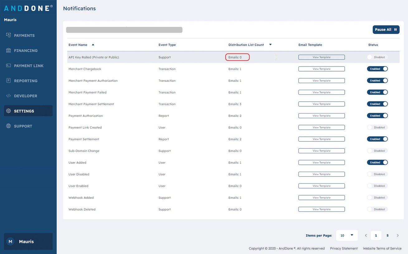 How do I add emails to the distribution list for notifications?