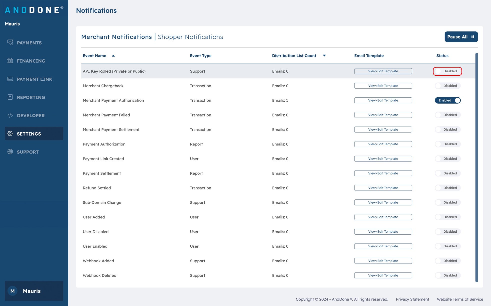 How do I enable or disable notifications?