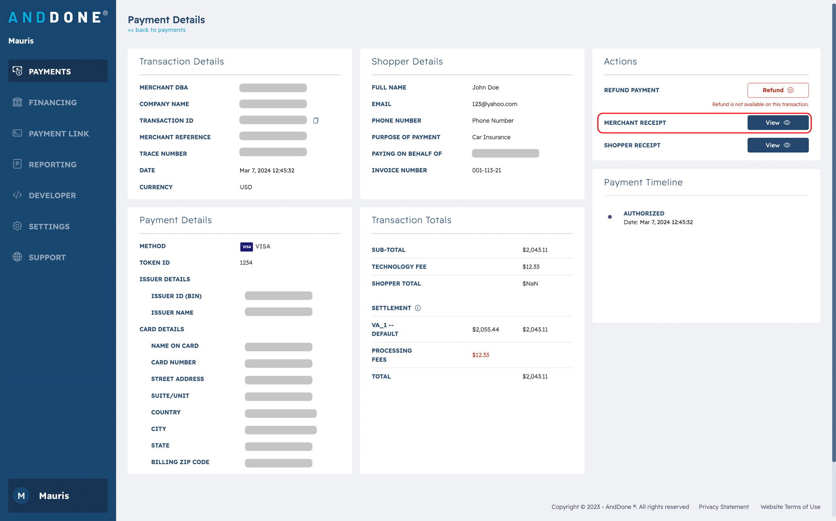 How do I view payments and payment details?