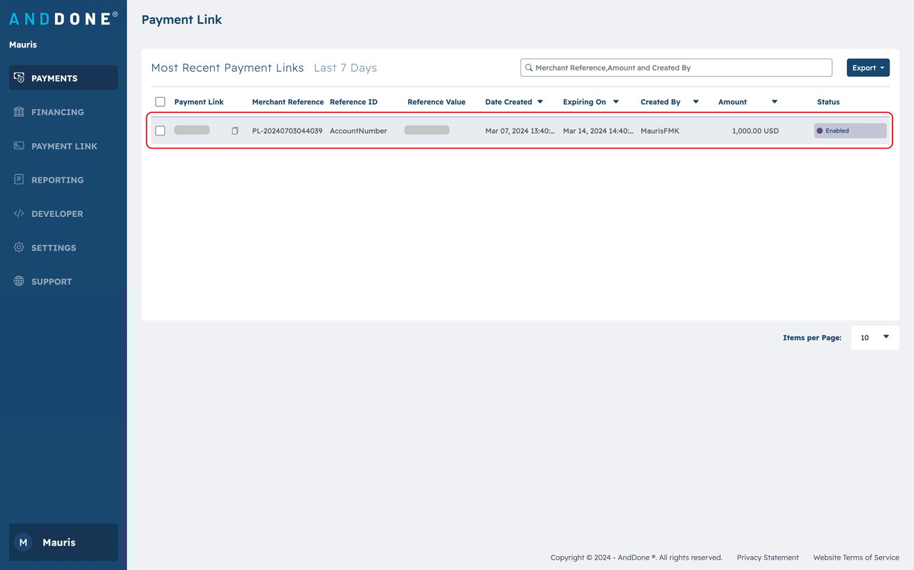 How do I view my payment links?