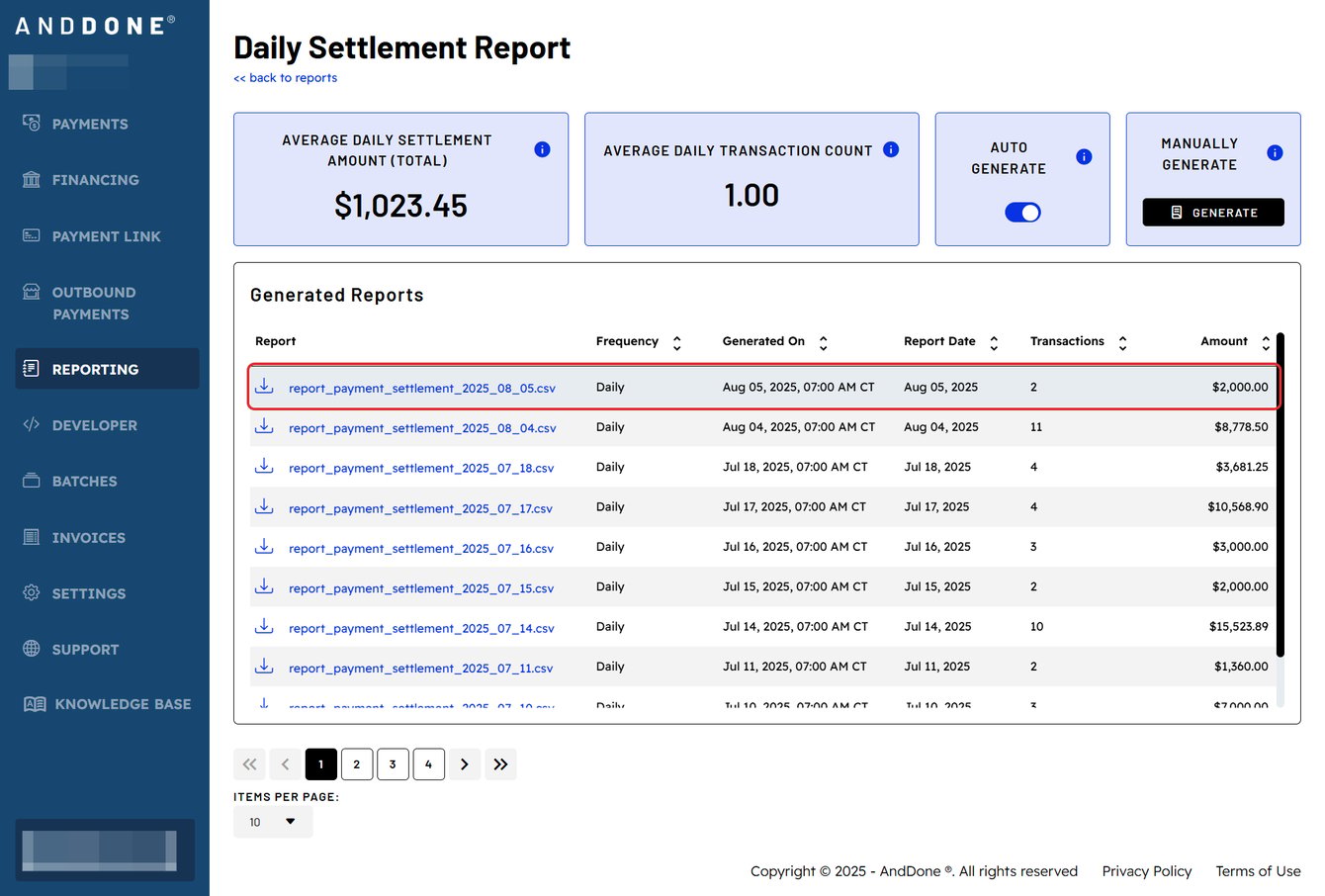 Reporting (Daily Reports)