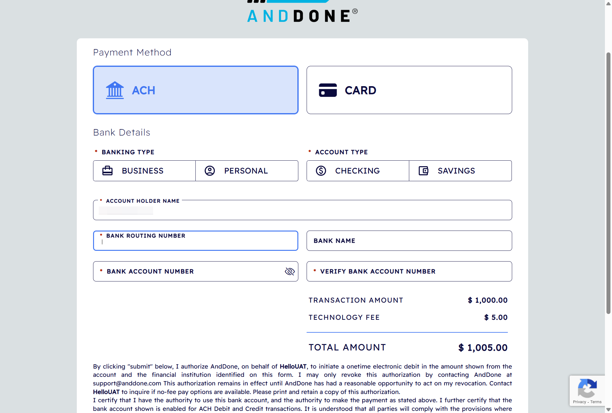 Making a payment using Anytime Payments or Unique Payment Links.