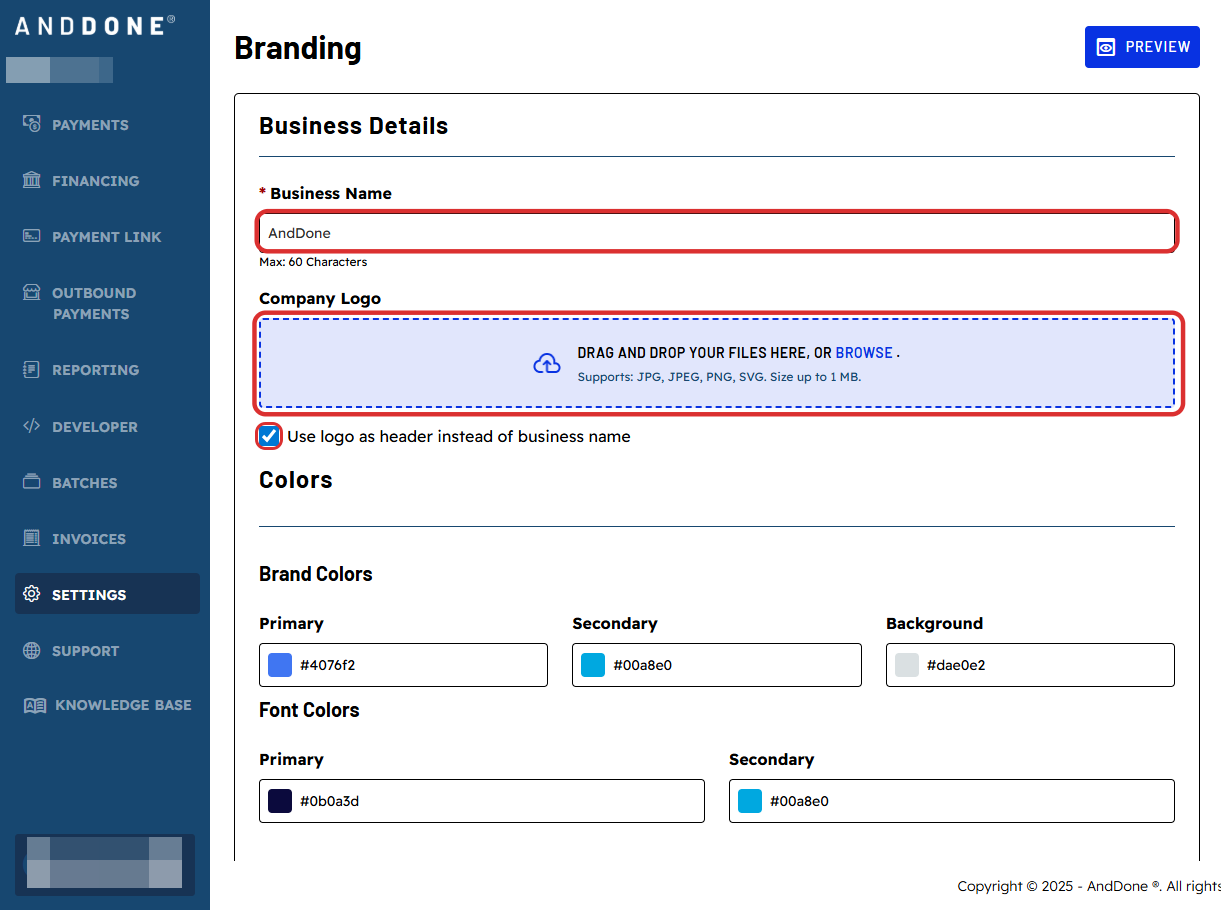 Getting Started: Setting up your logo - Payment Branding