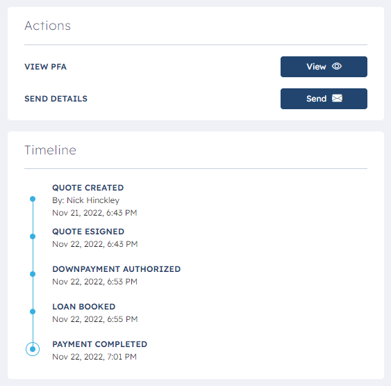 How do I view Financing Loan Account Details, Quotes, and Draft Quotes?